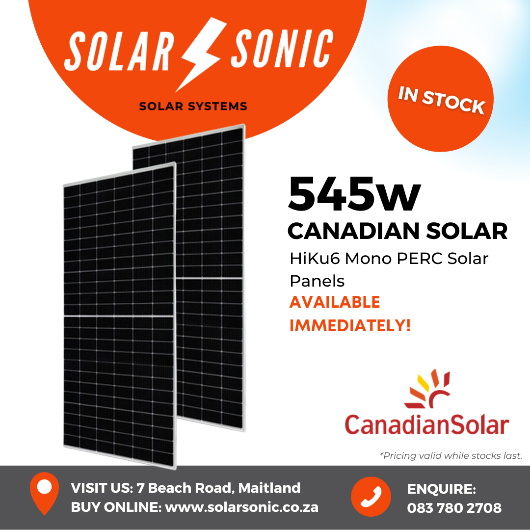 545w Canadian Solar - HiKU6 Mono PERC Solar Panels – Solar Sonic (PTY) LTD