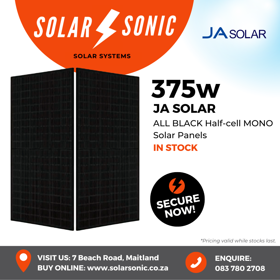 JA Solar 144 cell 375 w Mono PV Module – Solar Sonic (PTY) LTD