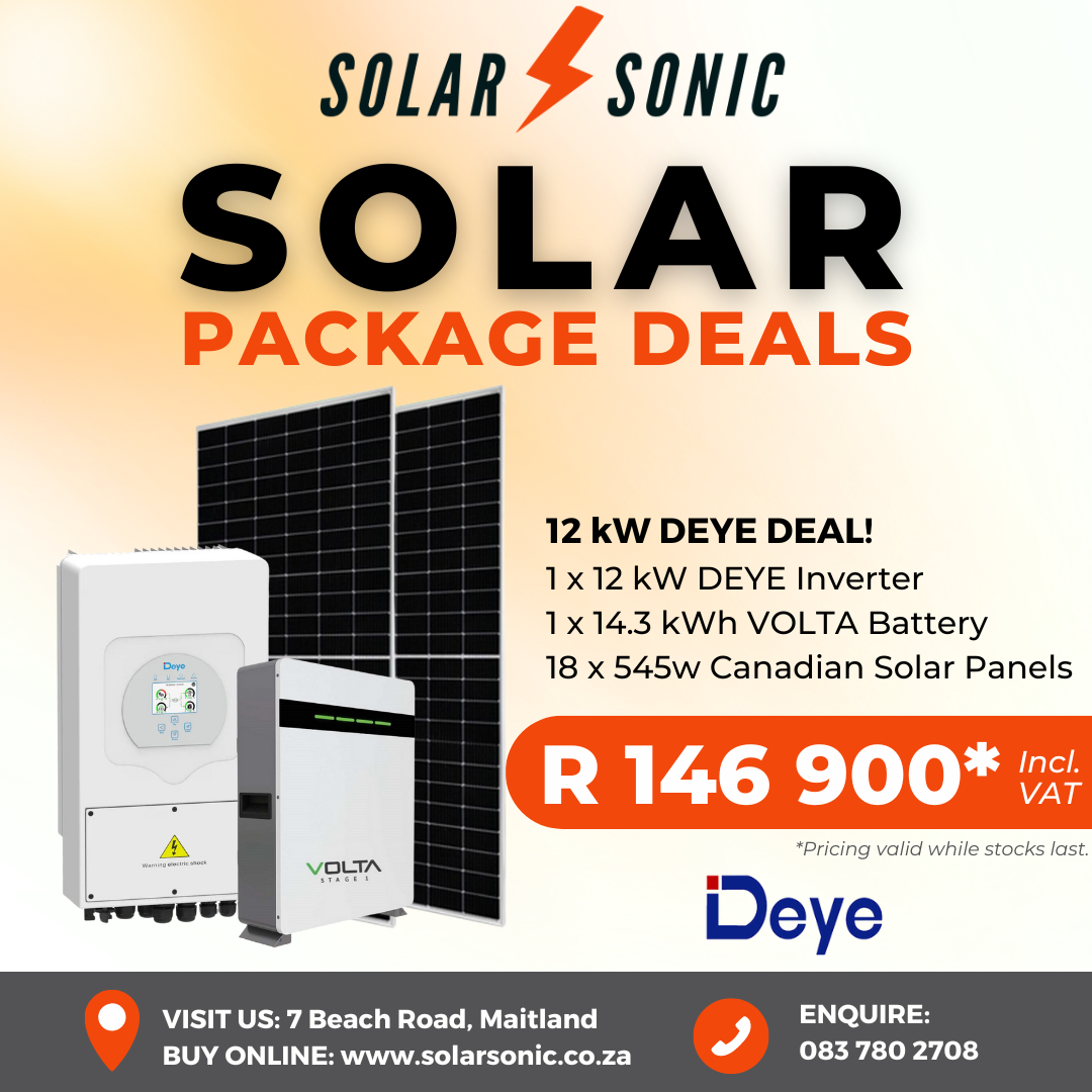 12 kW Deye Solar Package Deal – Solar Sonic (PTY) LTD