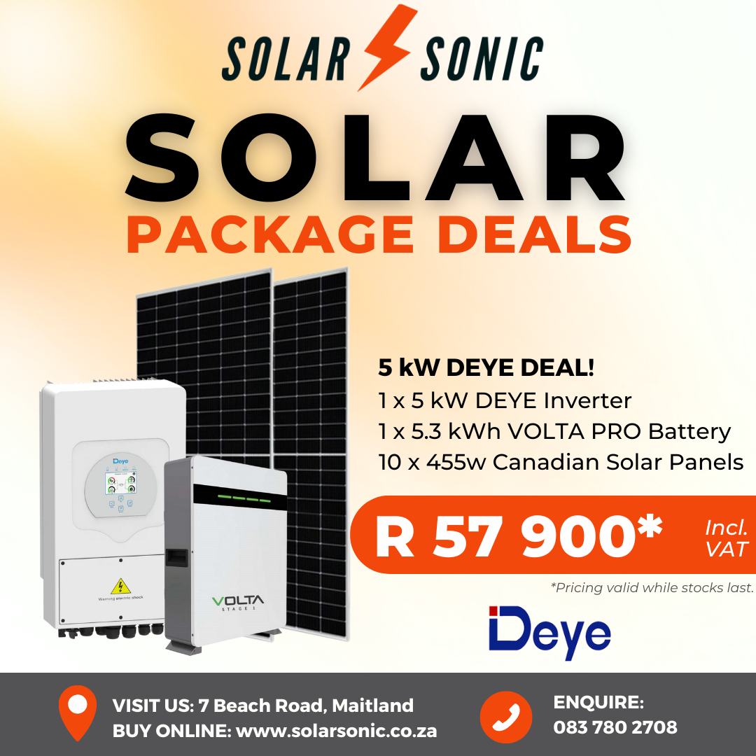 5 kW Deye Solar Package Deal – Solar Sonic (PTY) LTD