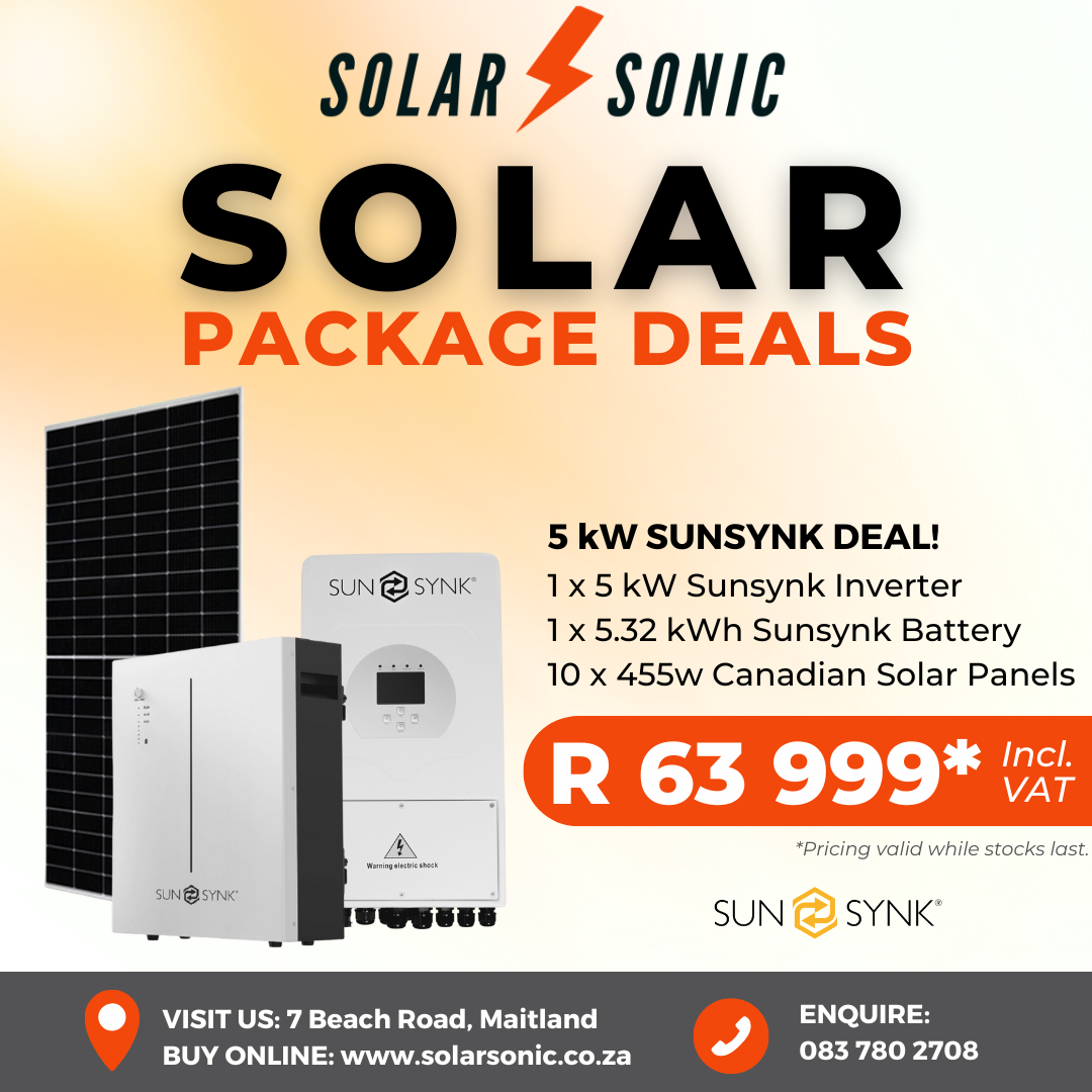 5 kW Battery and Inverter package - Cape Town – Solar Sonic (PTY) LTD