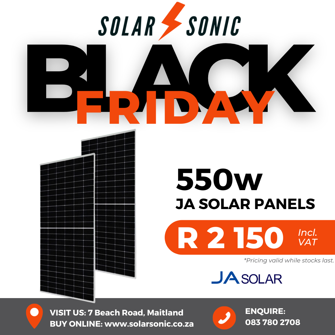 JA Solar 144 cell 550 w Mono PV Module – Solar Sonic (PTY) LTD