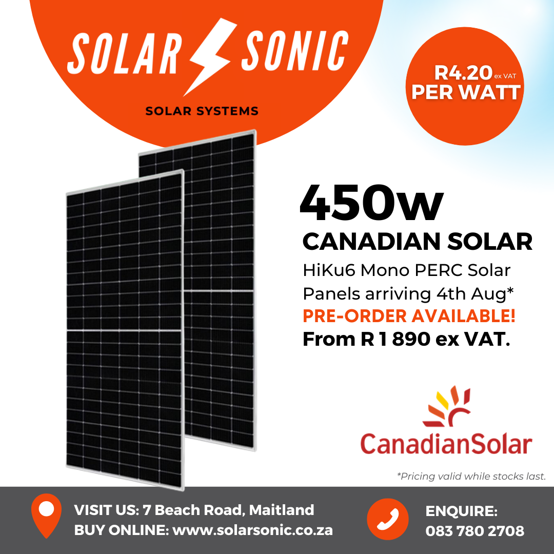 450w Canadian Solar - HiKU6 Mono PERC Solar Panels – Solar Sonic (PTY) LTD